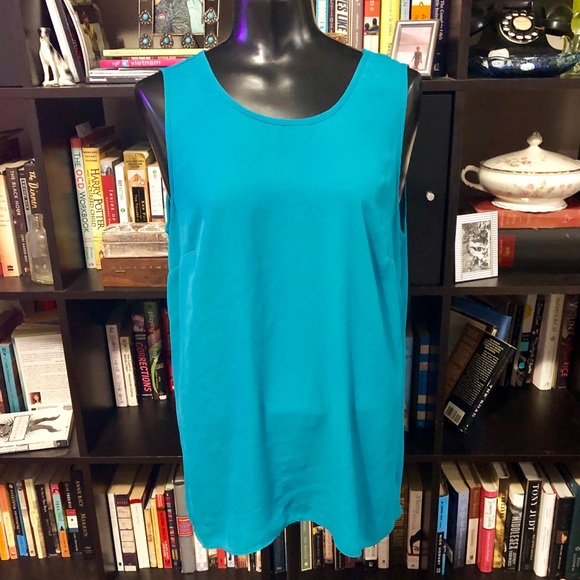 Mossimo Supply Co. | Tops | Dark Aqua Split Back Tank | Poshmark